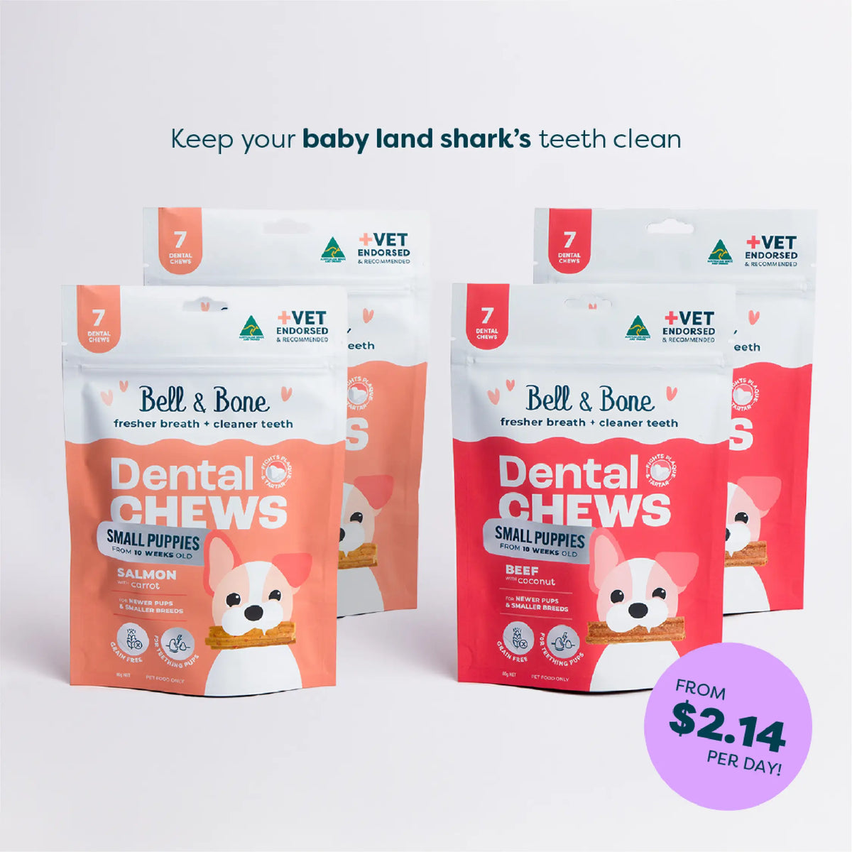 Puppy Dental Health Bundle | Safe Dental Chews for Dogs | Bell & Bone ...