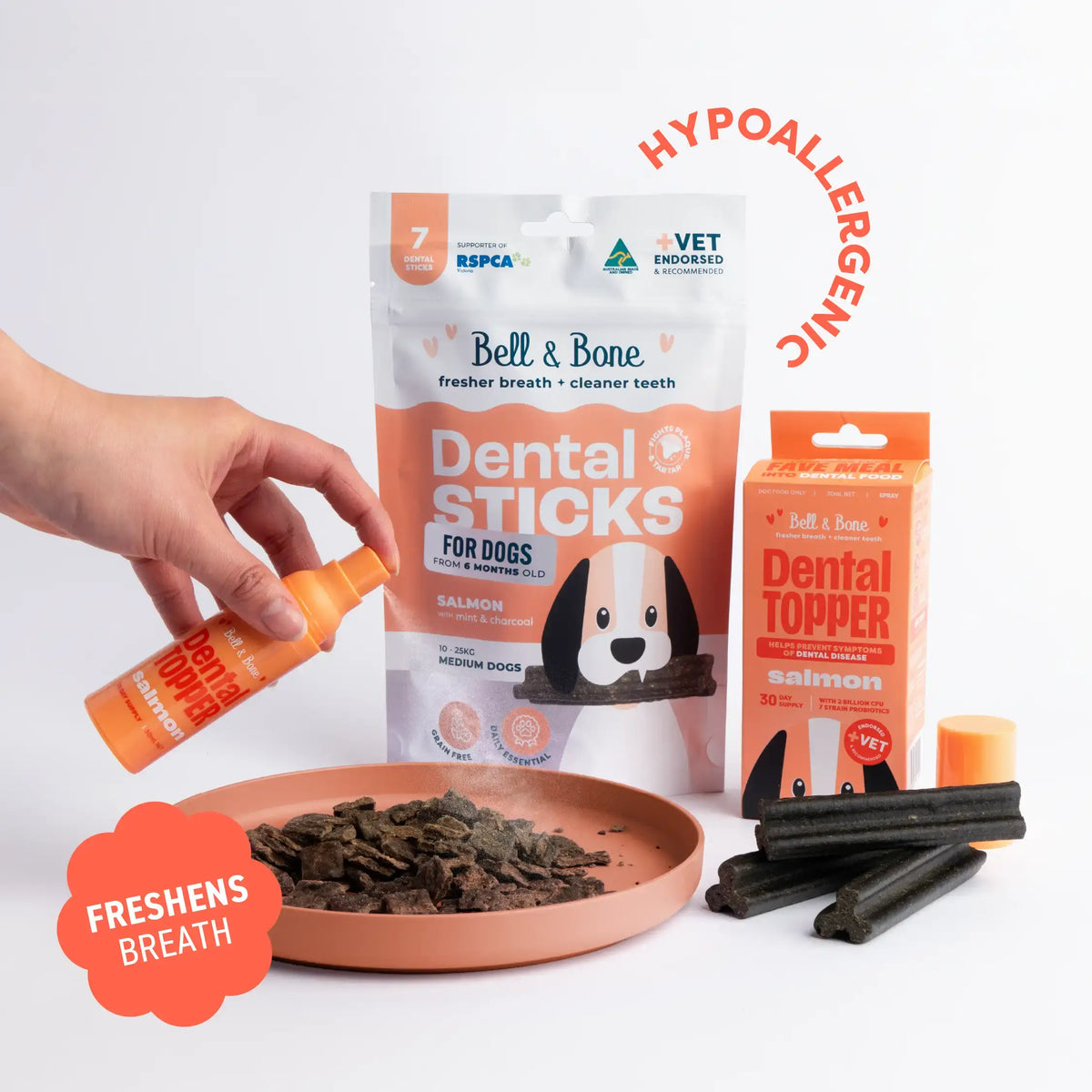 Salmon Dental Sticks and Dental Topper for Hypoallergenic Dogs ...